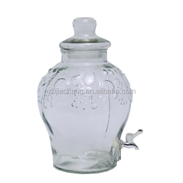Cylinder Glass Server With Spigot And Metal Stand - Zibo Jiachang