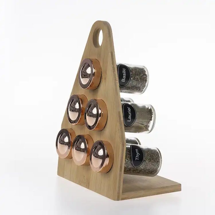 Triangle 3 Tier Spice Rack Organizer Shelf With Empty Glass Jars For ...